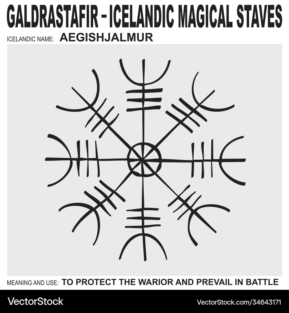 Icelandic magical staves aegishjalmur Royalty Free Vector