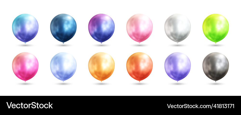 Realistic colorful balloons 3d Royalty Free Vector Image