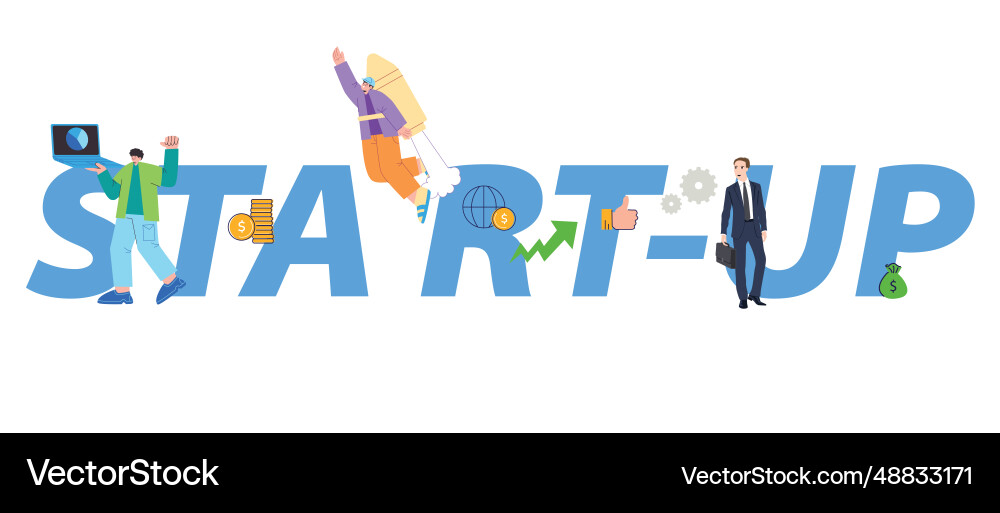Start-up business technology young company Vector Image