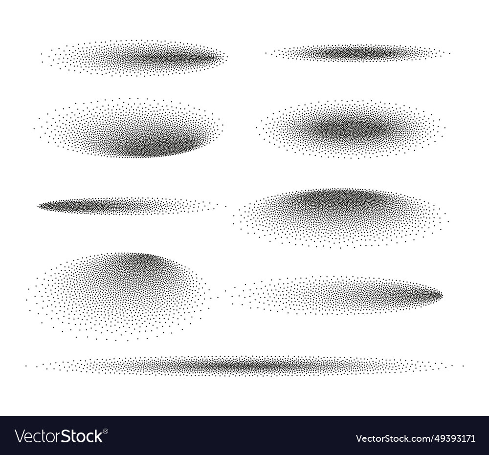 Stipple gradient oval shadow circle effect Vector Image