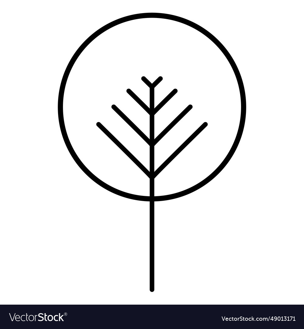 Stroke tree silhouette Royalty Free Vector Image