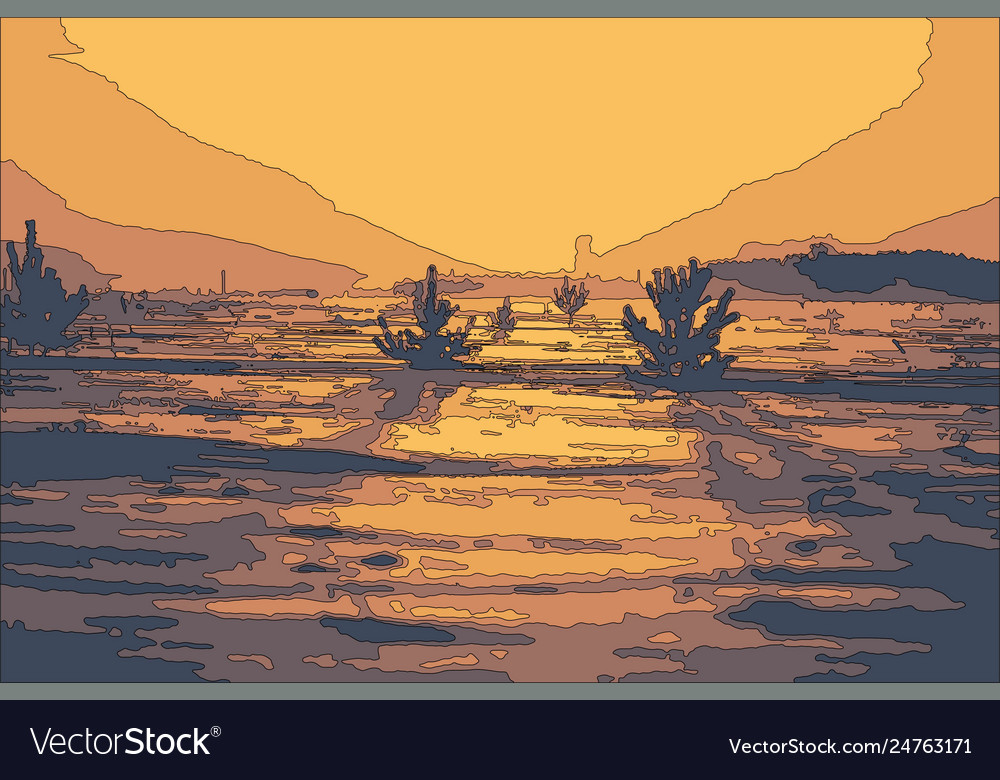 Sunset Royalty Free Vector Image - VectorStock