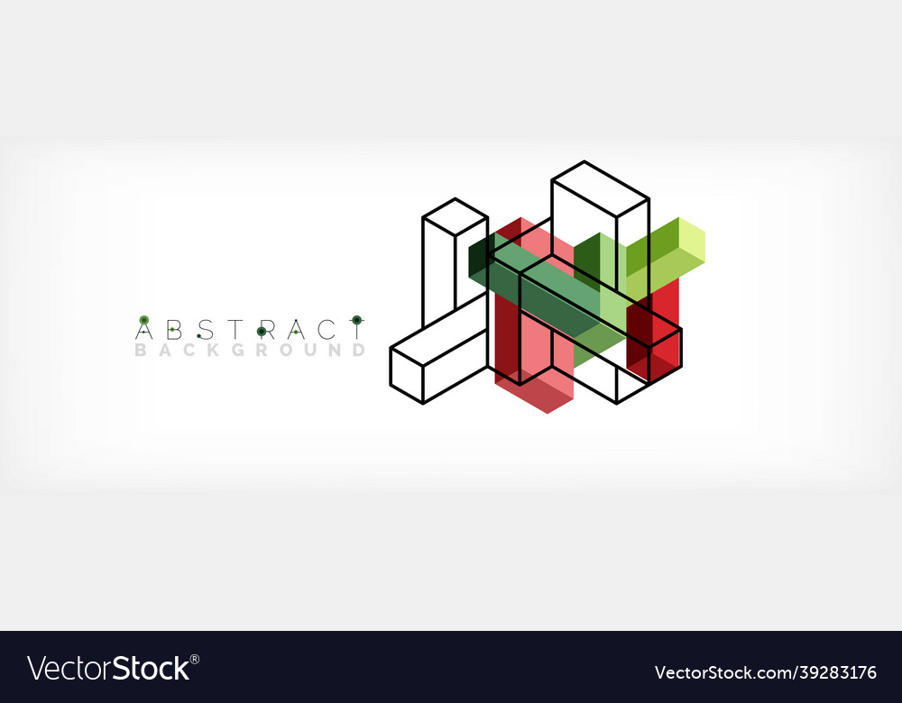 Abstract background 3d cubes cubic elements Vector Image