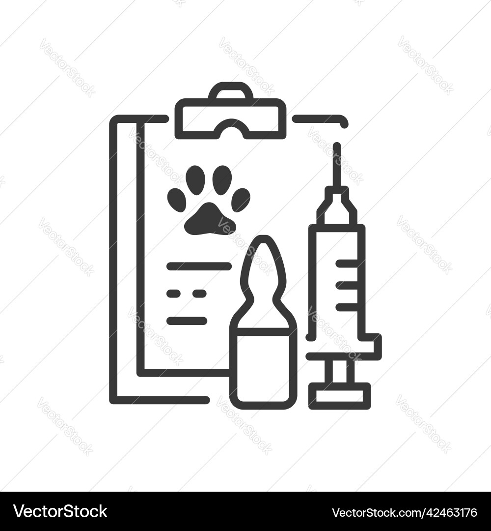 Animal and pet vaccination - line design Vector Image