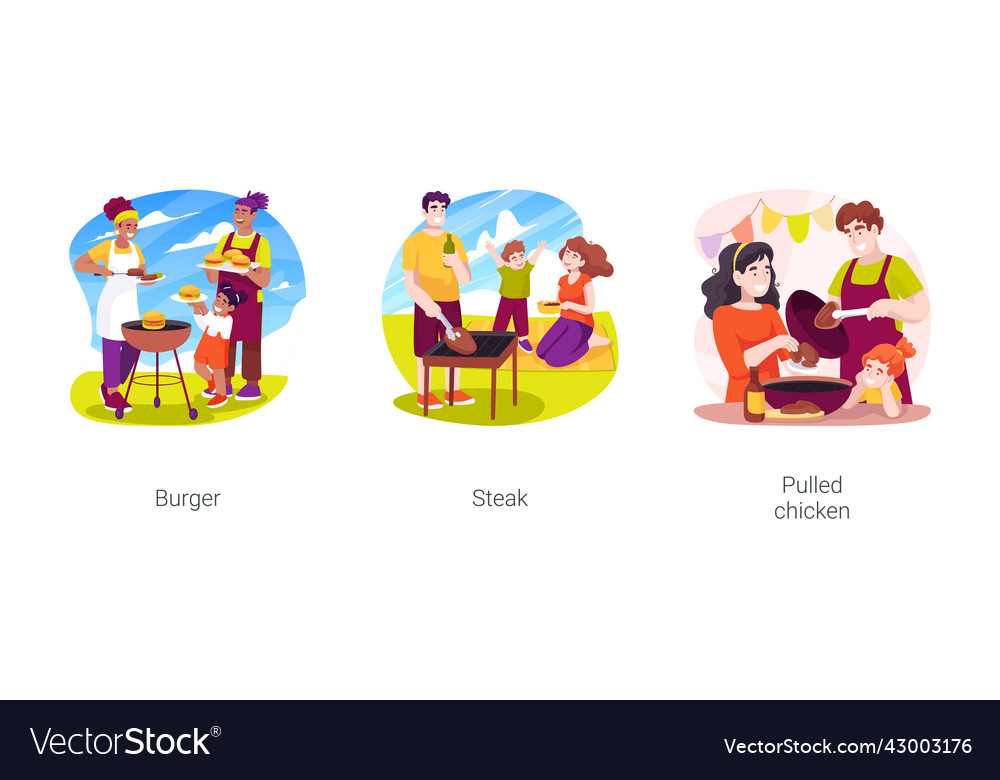 Backyard bbq isolated cartoon Royalty Free Vector Image Backyard bbq isolated cartoon Royalty Free Vector Image