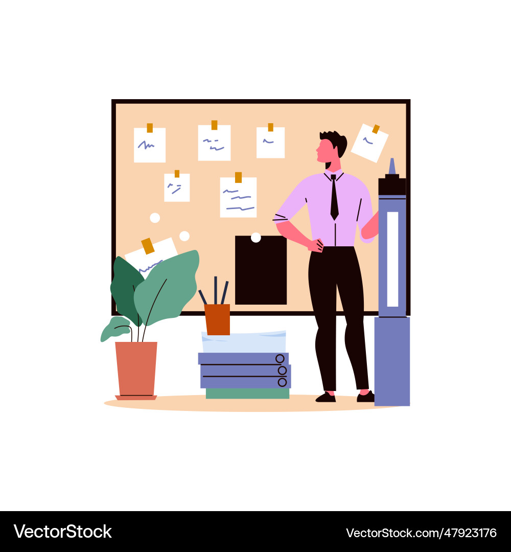 Businessman in the office standing Royalty Free Vector Image