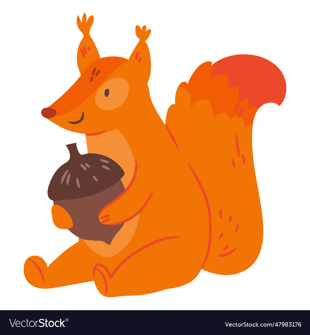 Chipmunk flat Royalty Free Vector Image - VectorStock