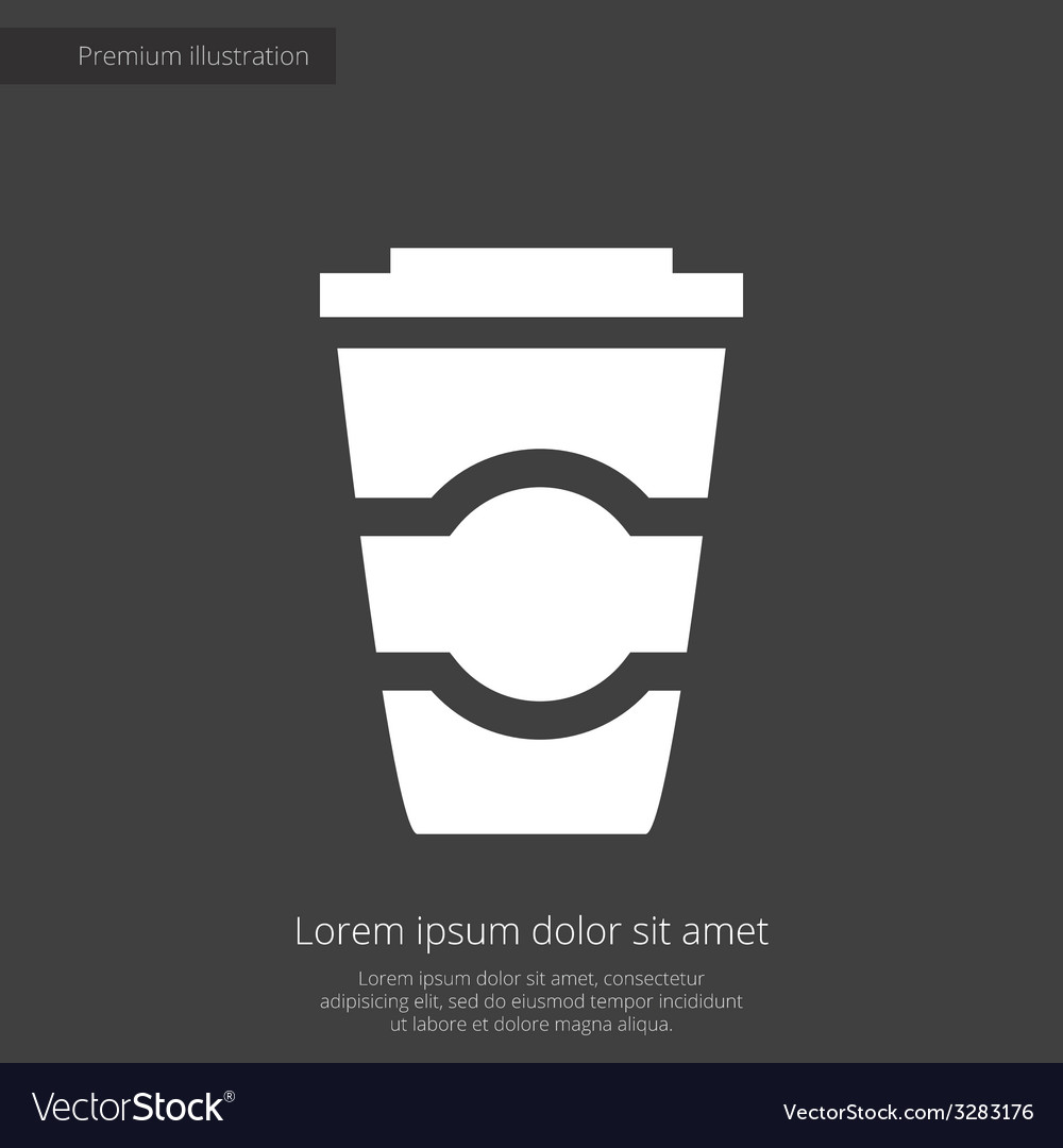 Coffee premium icon white on dark background Vector Image