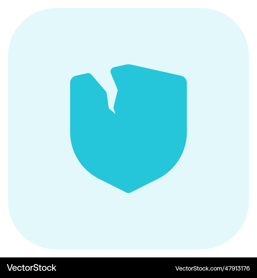 Destroyed shield and attack of privacy Royalty Free Vector