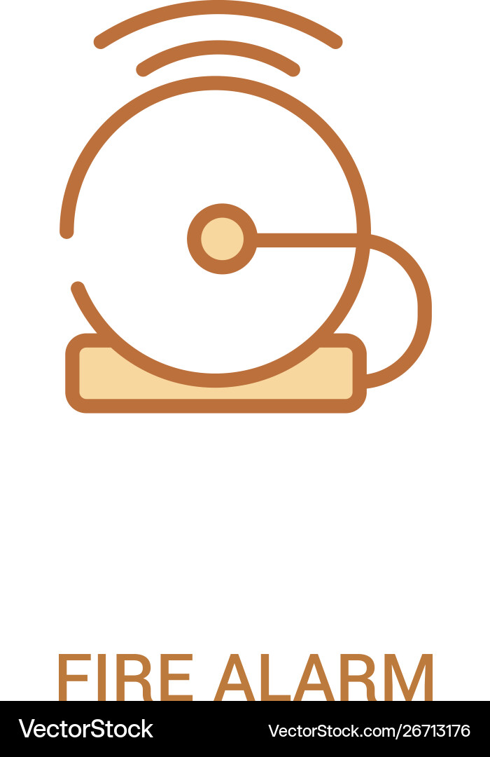Fire alarm concept 2 colored icon simple line Vector Image