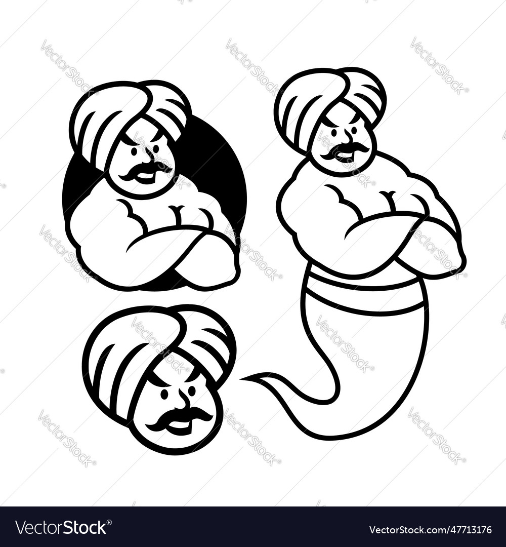 Genie mascot logo icon design Royalty Free Vector Image