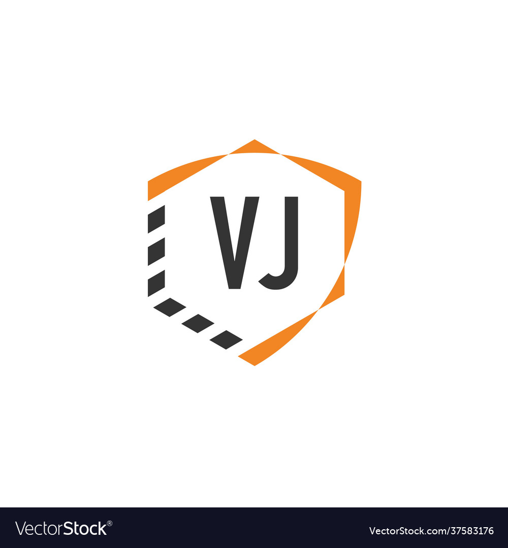 Initial letter vj shield hexagonal logo template Vector Image