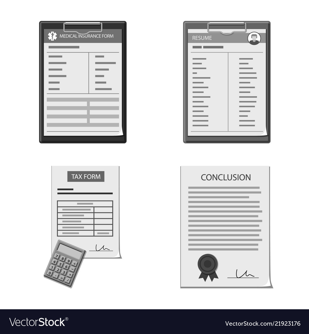 Isolated object of form and document icon set Vector Image