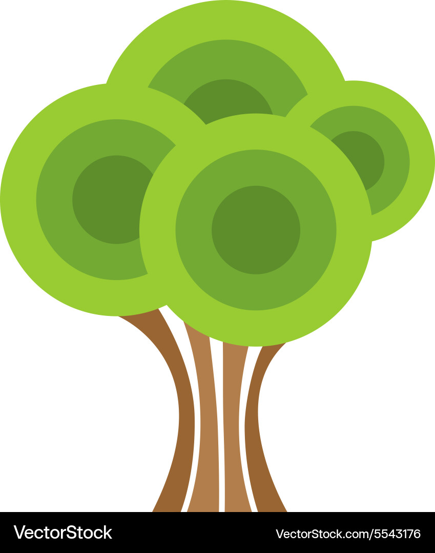 Oak tree abstract geometric shapes style color Vector Image
