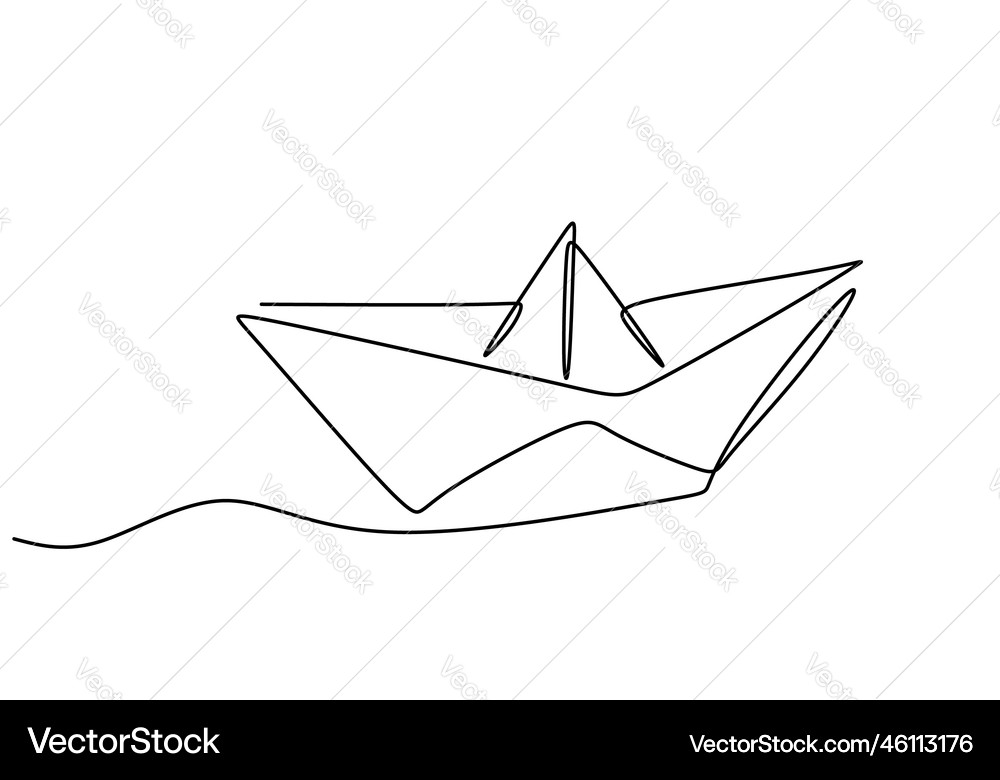 One continuous single line hand drawing of paper Vector Image