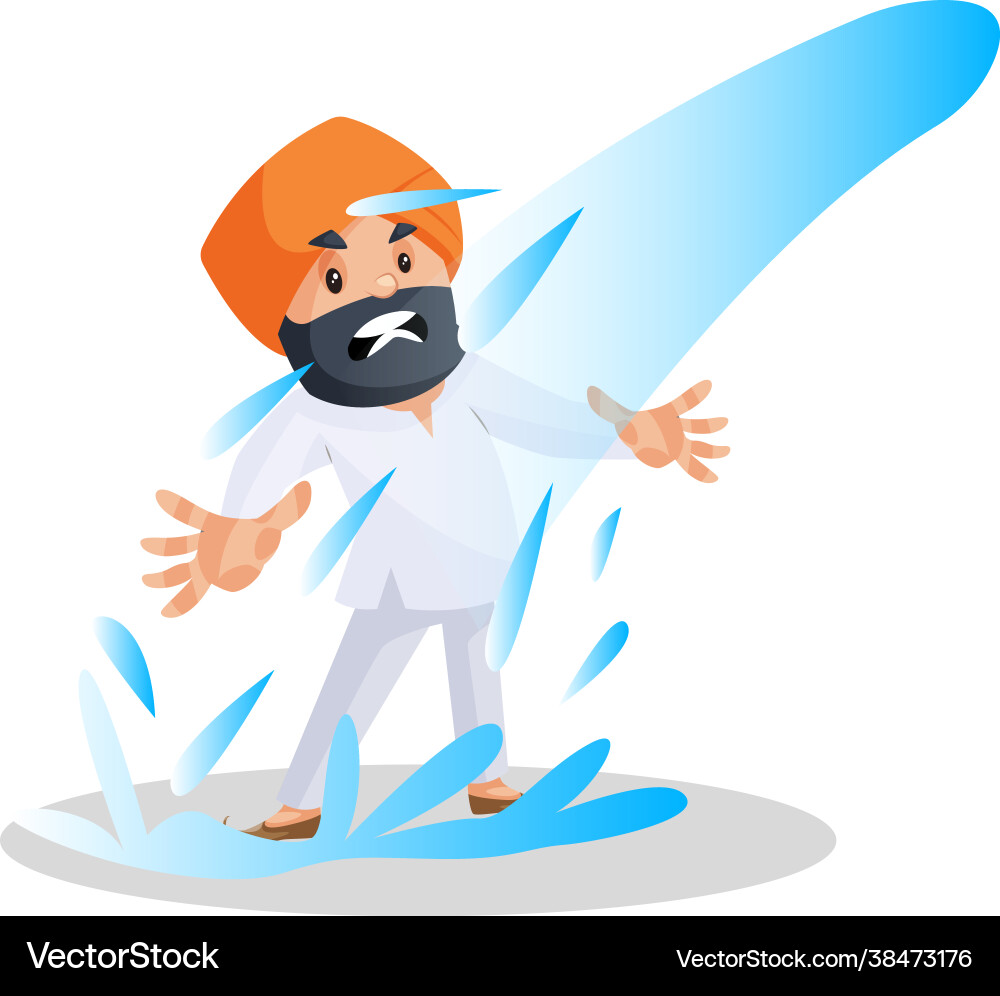 Punjabi man cartoon character Royalty Free Vector Image