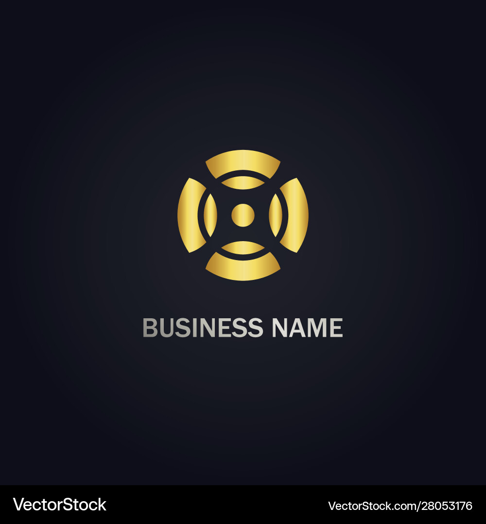 Round x sign company logo Royalty Free Vector Image