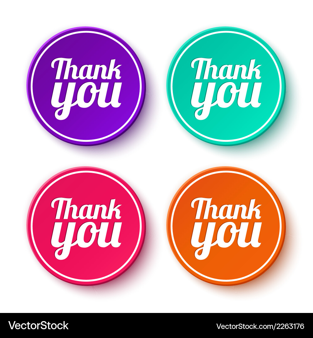 Set thank you stickers labels Royalty Free Vector Image