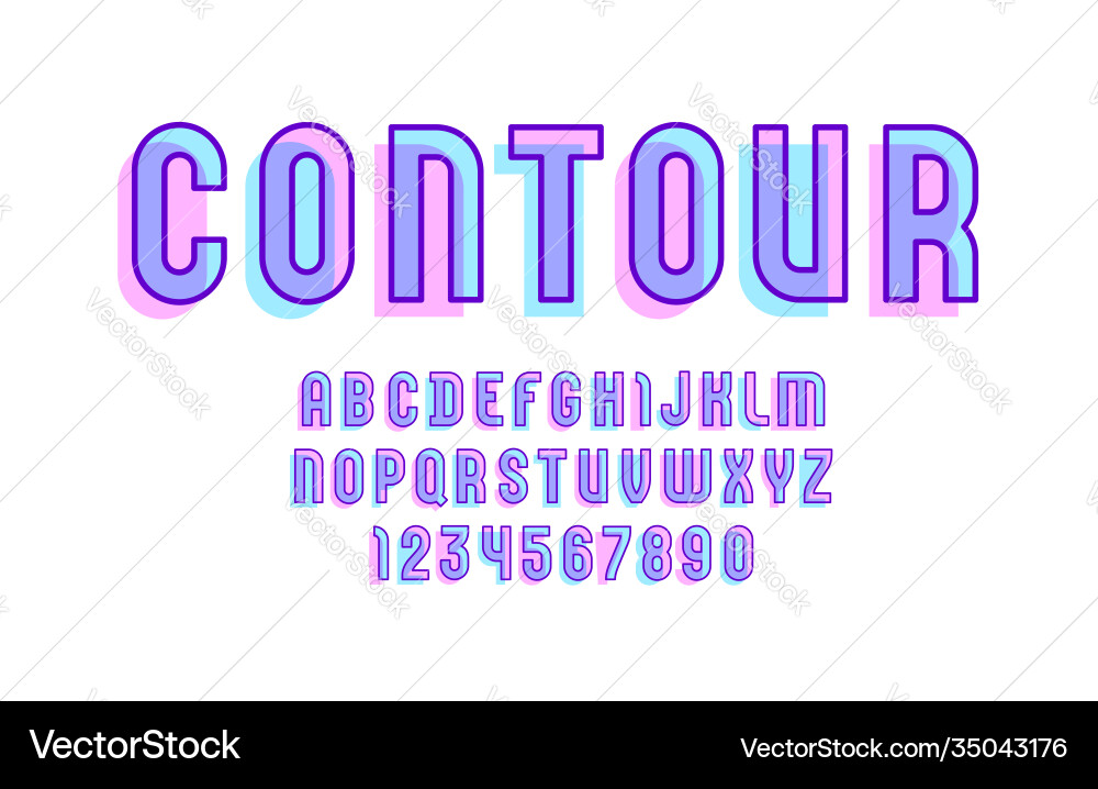 Shift font urban modern trendy alphabet Royalty Free Vector