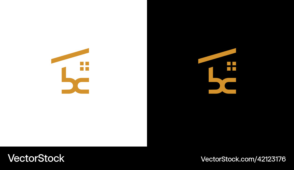 Unique and modern letter bc house logo design Vector Image