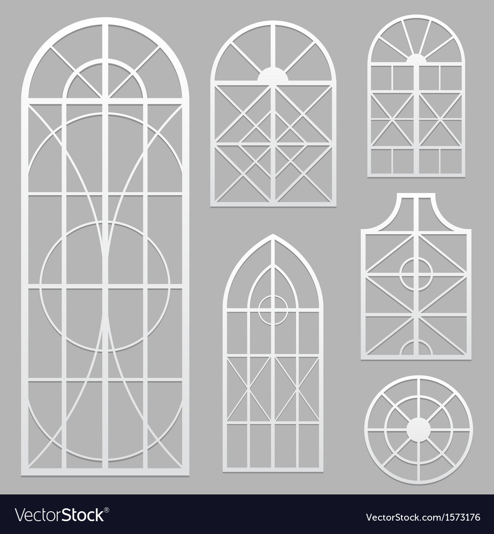 Window set white Royalty Free Vector Image - VectorStock