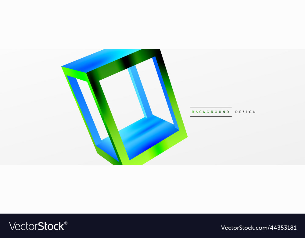 3d Cube Shapes Geometric Background Trendy Vector Image