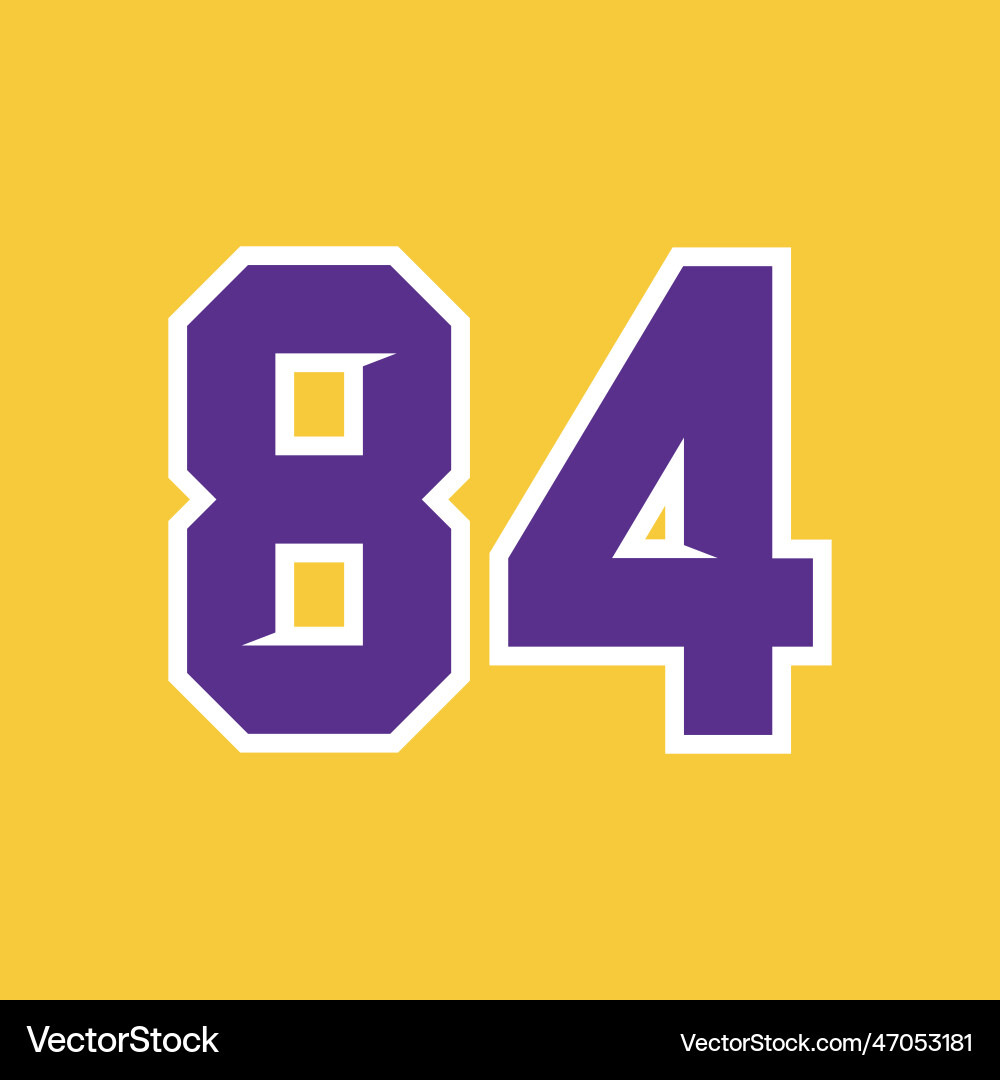 Basketball sport number template 84 Royalty Free Vector