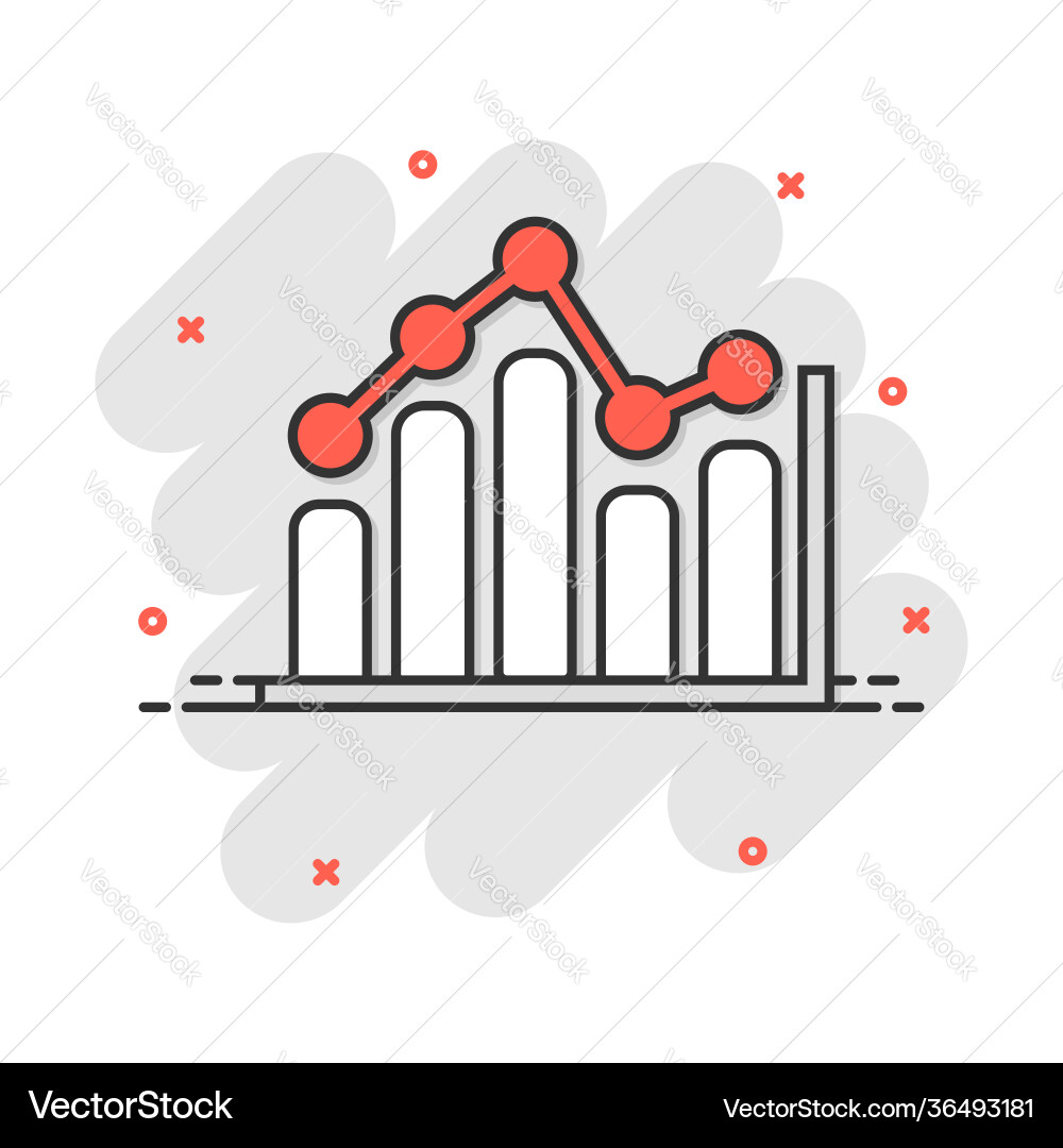 Cartoon business graph icon in comic style chart Vector Image