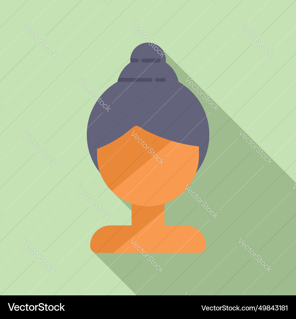 Fake short wig icon flat female modern Royalty Free Vector
