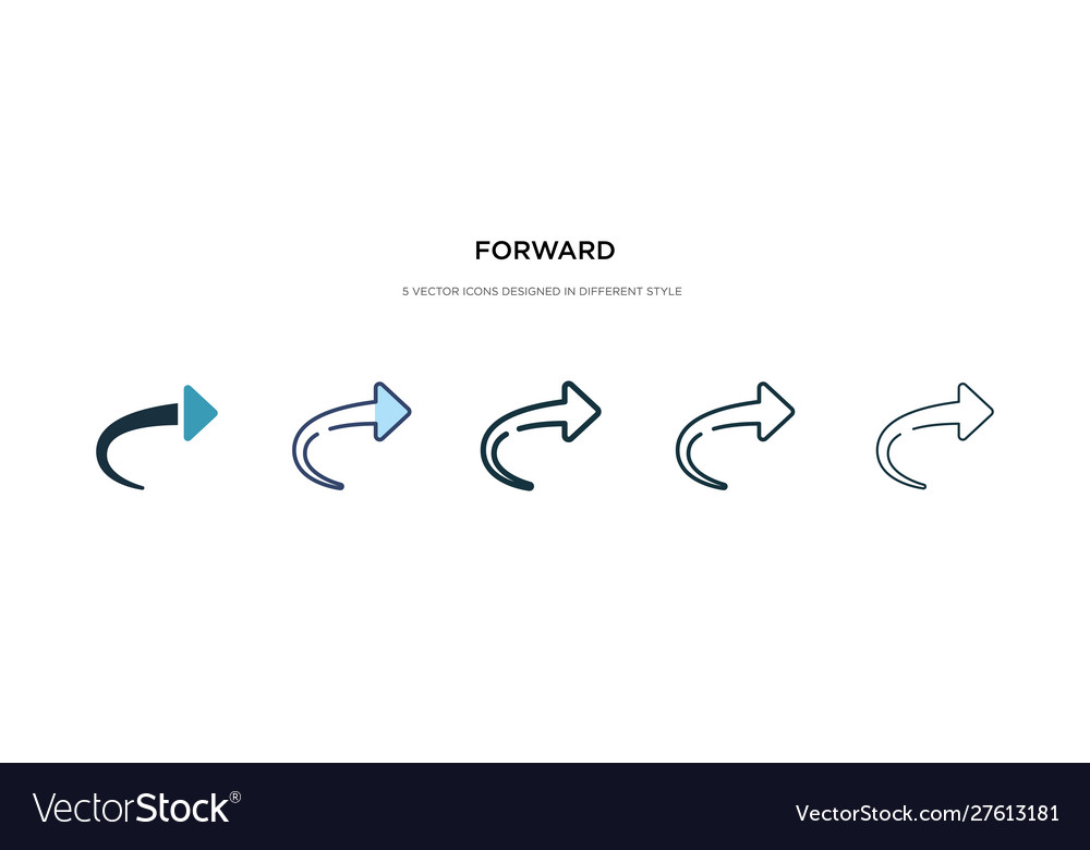 Forward icon in different style two colored Vector Image