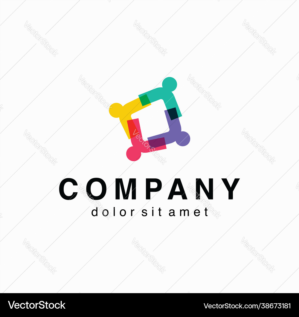 Group logo design icon symbol abstract business Vector Image