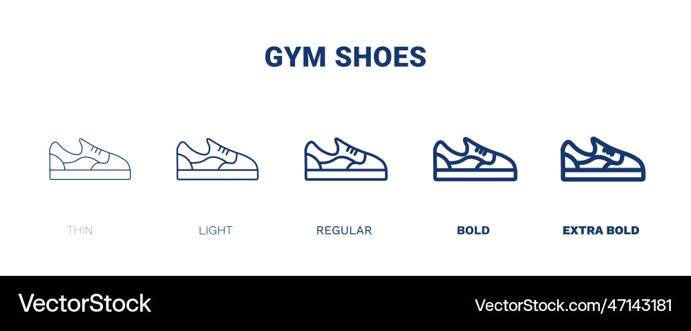 Gym shoes icon thin light regular bold black gym Vector Image