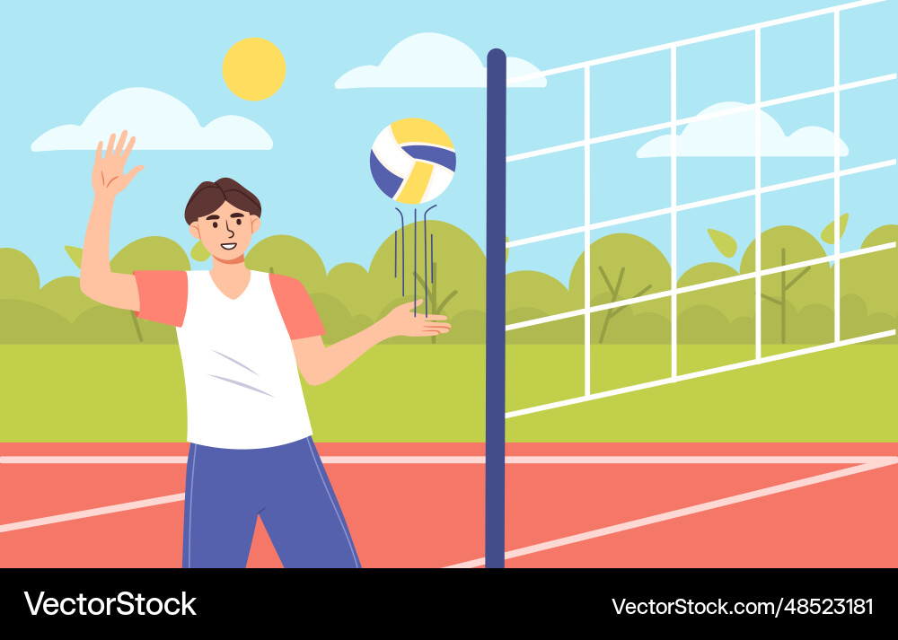 Man play volleyball concept Royalty Free Vector Image