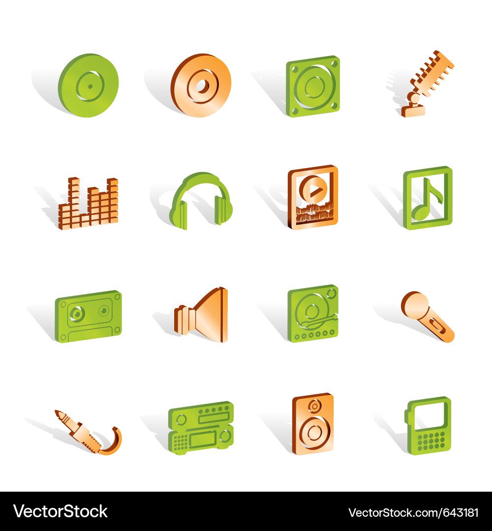 Music and sound icons Royalty Free Vector Image