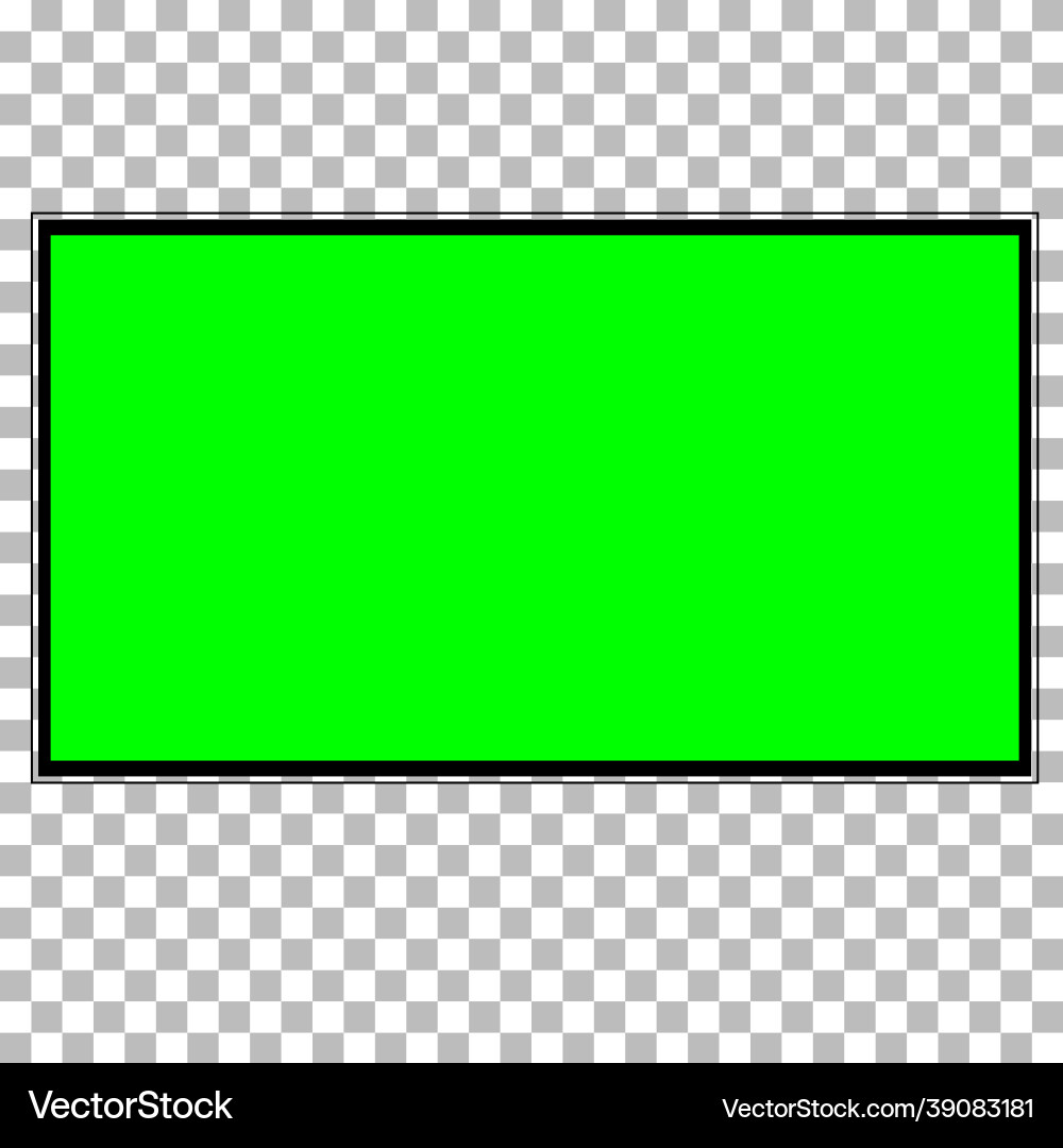 Panel with green screen on transparent background Vector Image