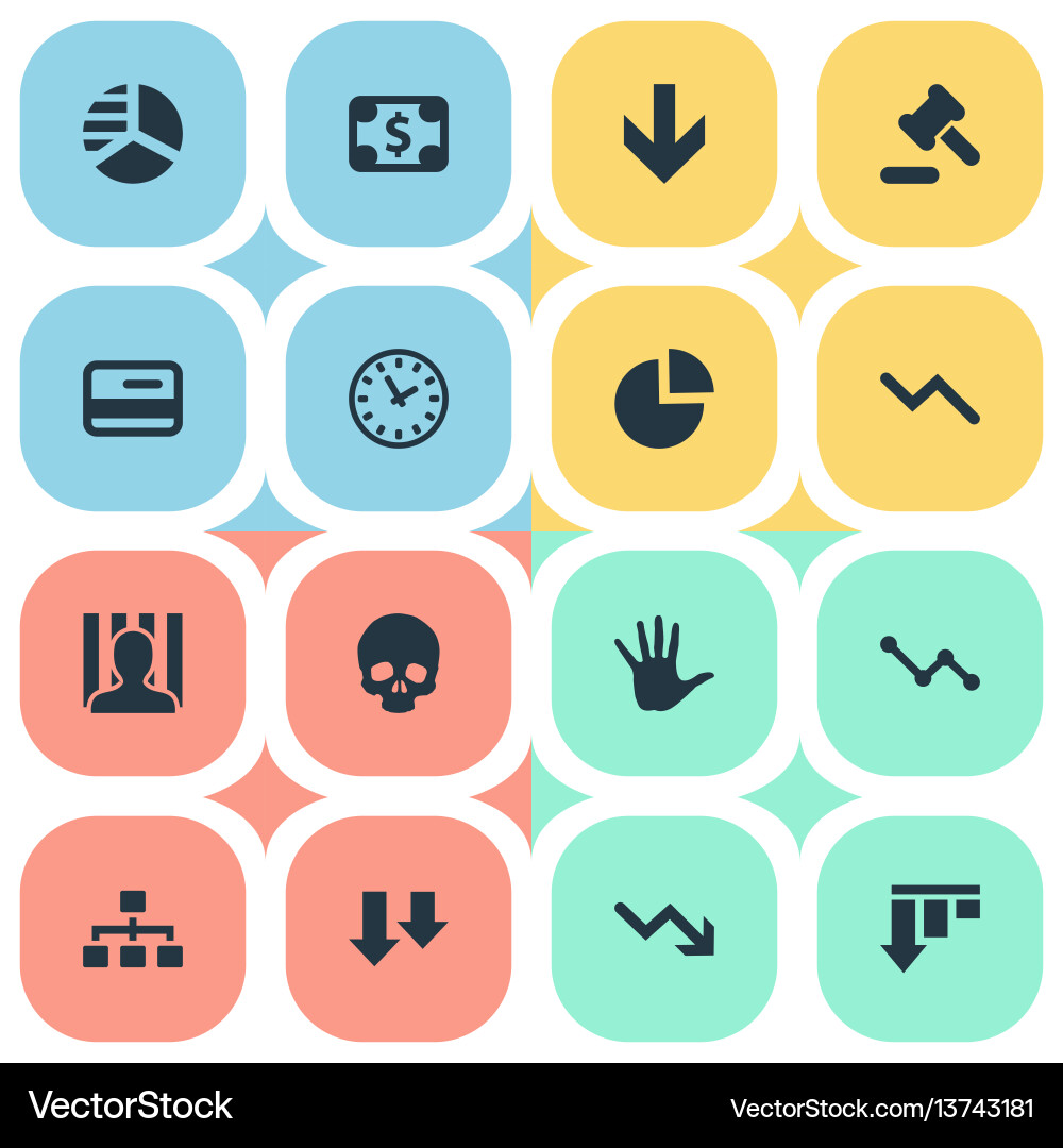 Set of simple impasse icons Royalty Free Vector Image
