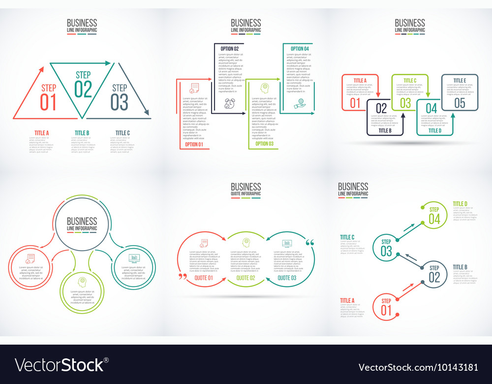 Thin line flat elements for infographic Royalty Free Vector