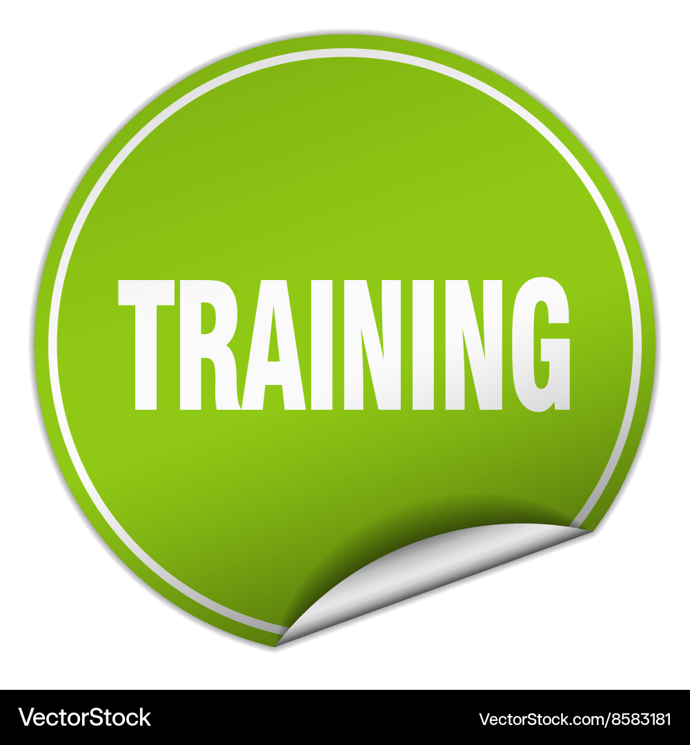 Training round green sticker isolated on white Vector Image