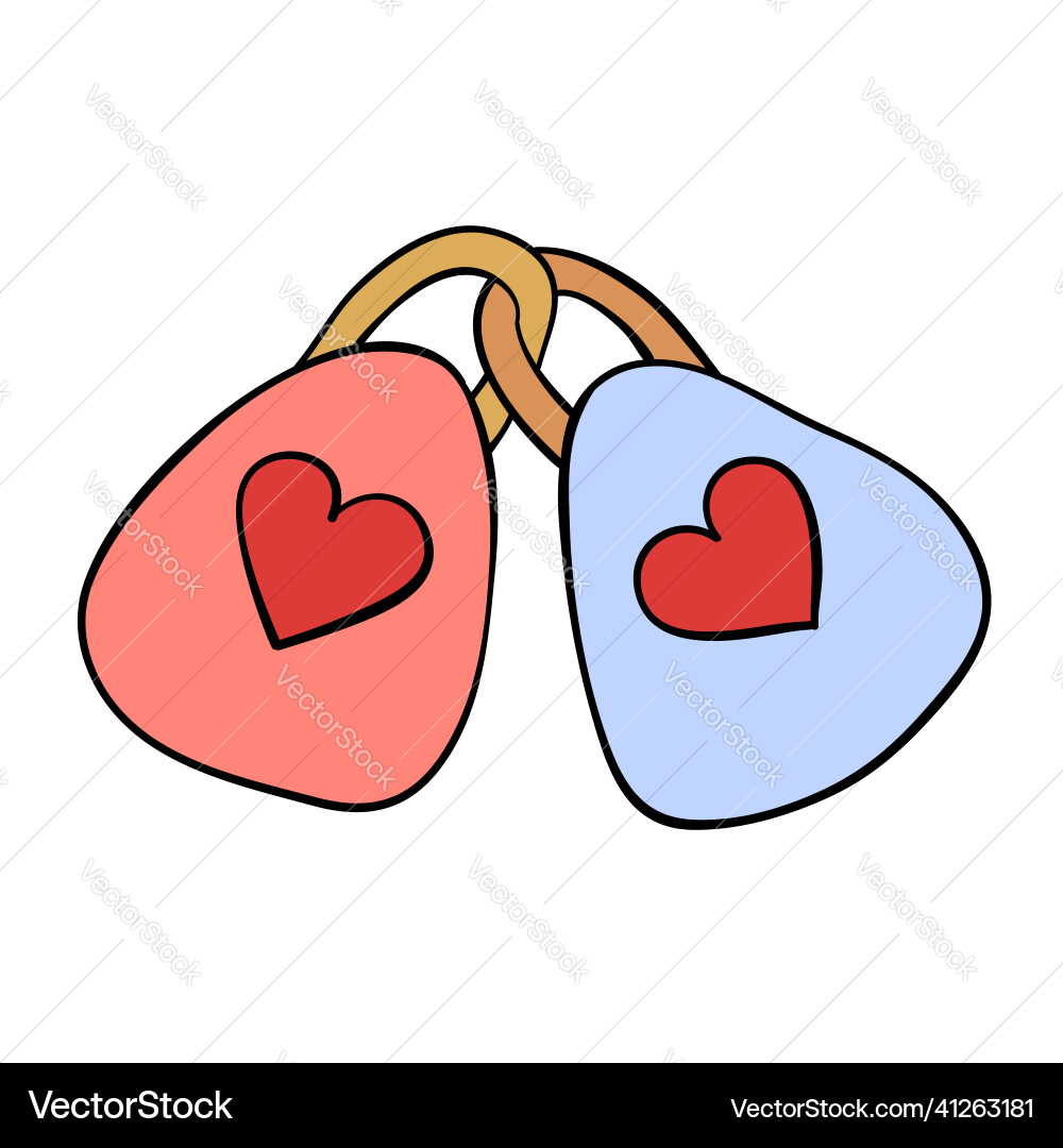 Two locks with hearts for valentine day card Vector Image