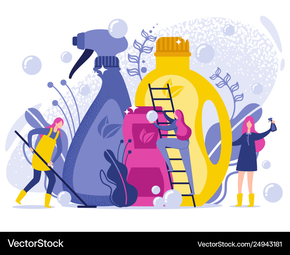 Washing and cleaning products flat Royalty Free Vector Image