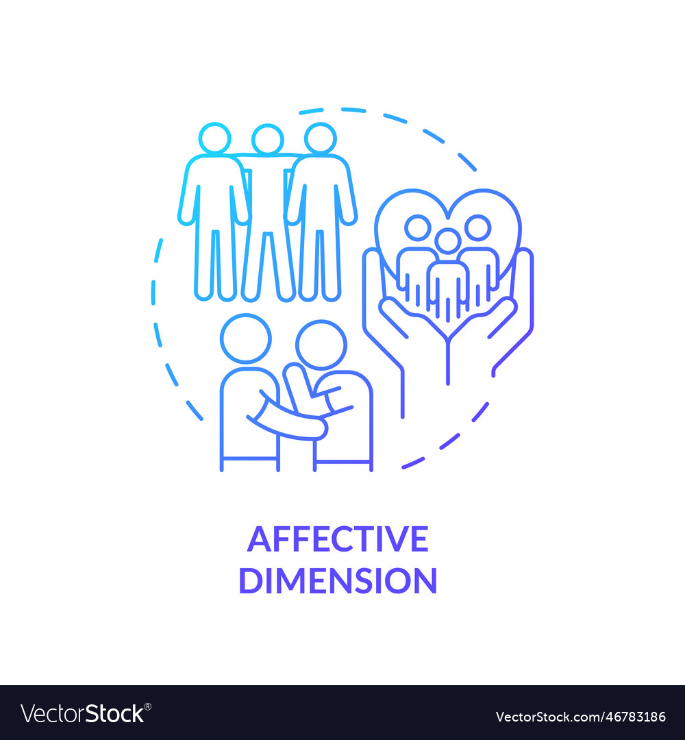 Affective dimension blue gradient concept icon Vector Image Affective dimension blue gradient concept icon Vector Image