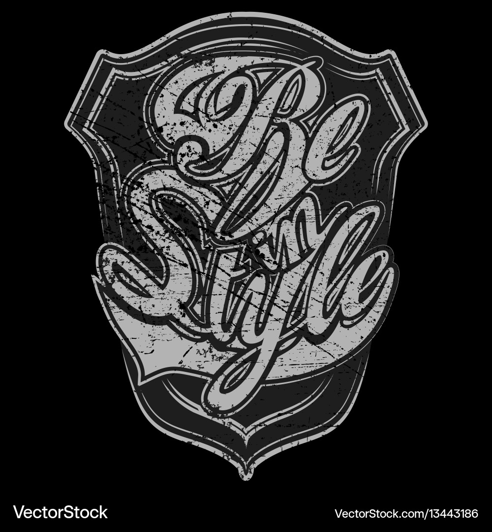Dark version of be in style print Royalty Free Vector Image