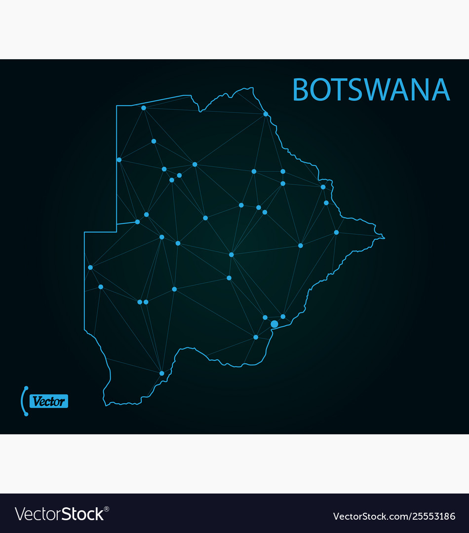Map botswana world map Royalty Free Vector Image