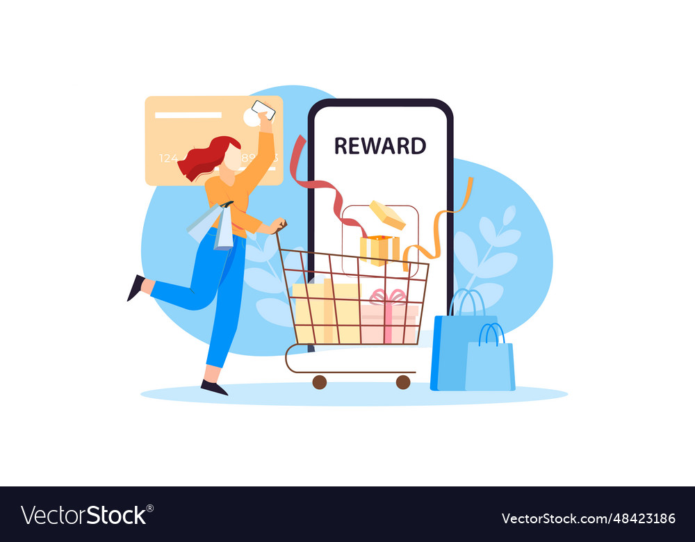 Mobile shopping rewards Royalty Free Vector Image Mobile shopping rewards Royalty Free Vector Image