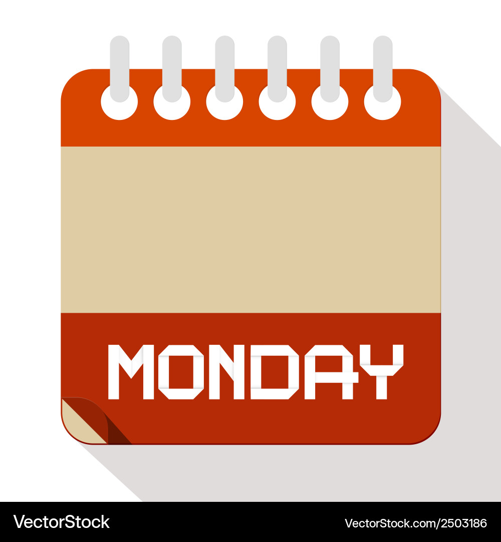 Monday paper calendar Royalty Free Vector Image