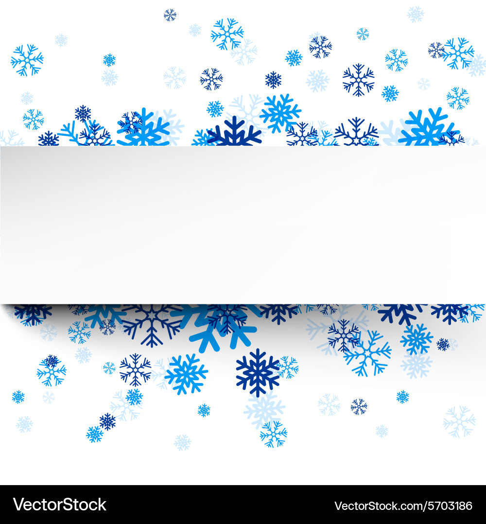 Paper card over blue snowflakes Royalty Free Vector Image
