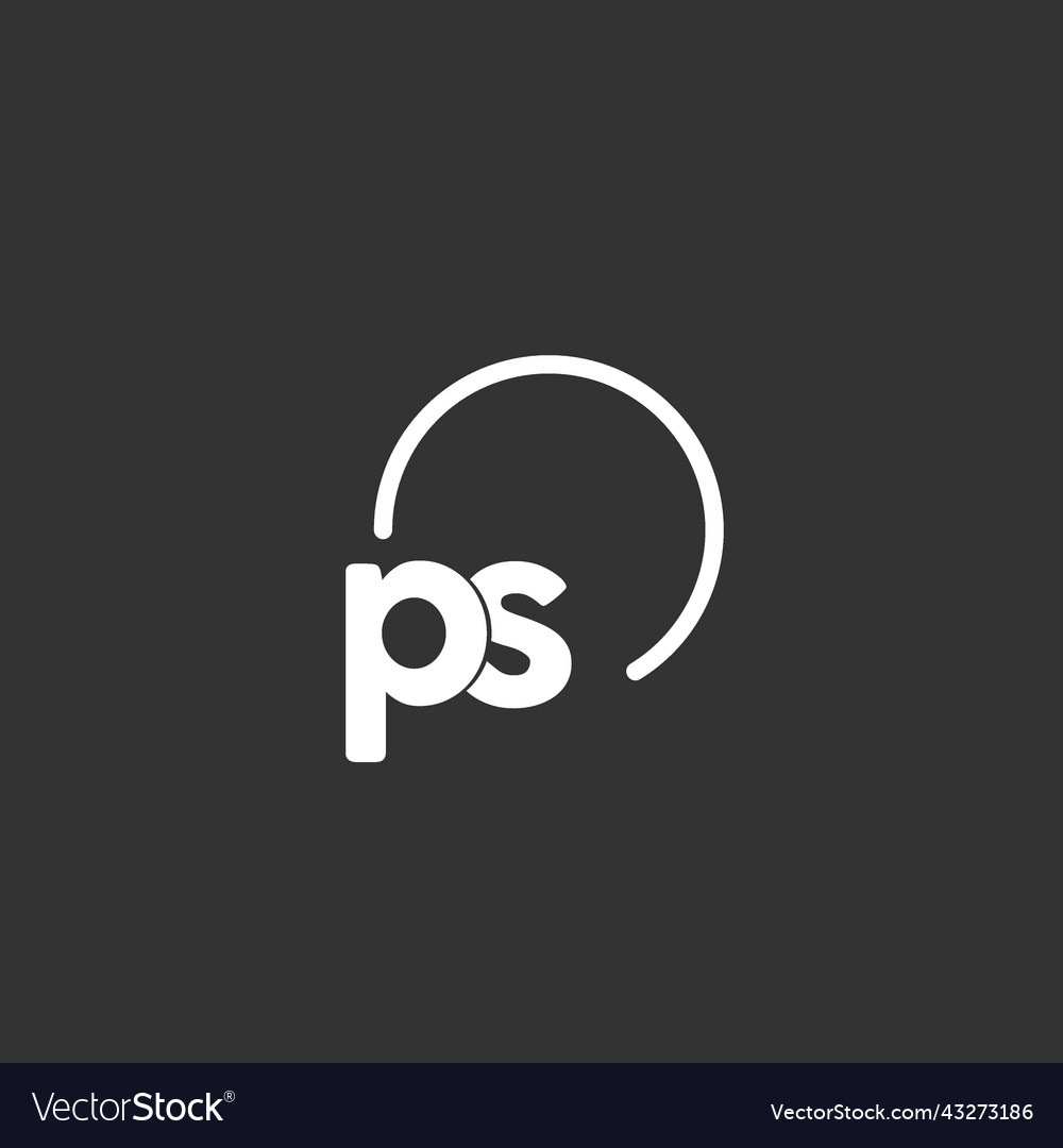 Ps initial logo with rounded circle Royalty Free Vector
