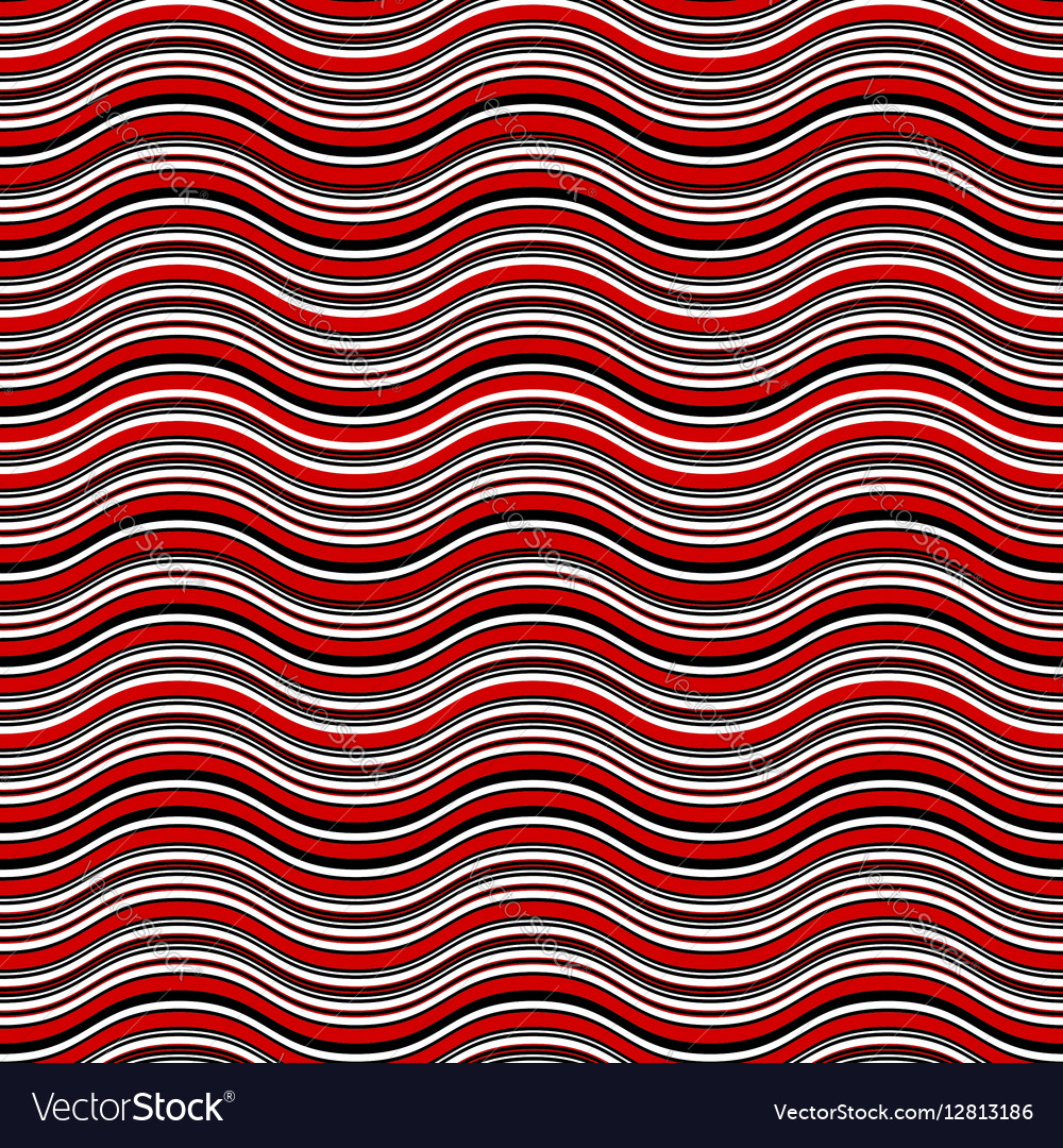 Red abstract waves seamless pattern Royalty Free Vector