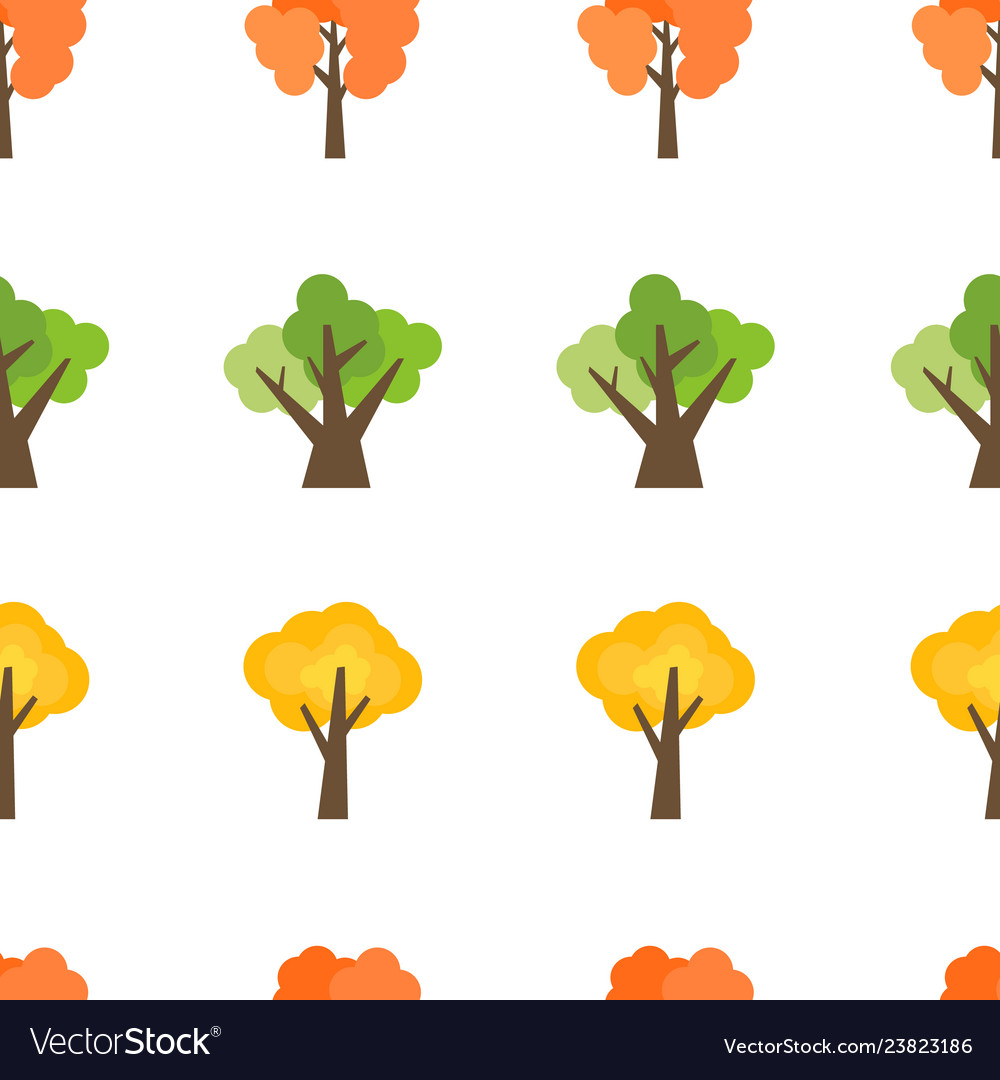 Seamless pattern from autumn trees Royalty Free Vector Image