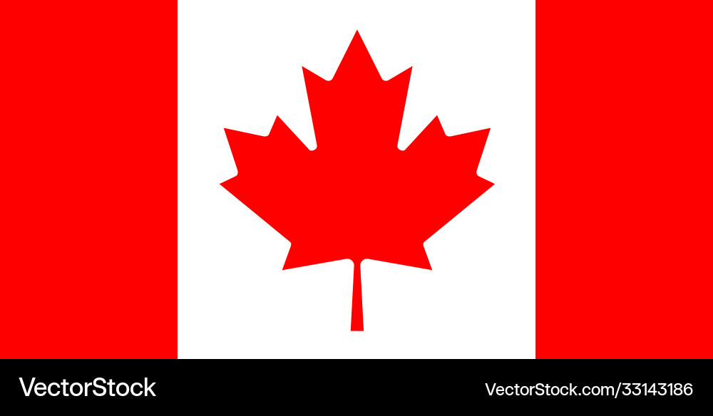 Straight horizontal white-red canadian flag Vector Image